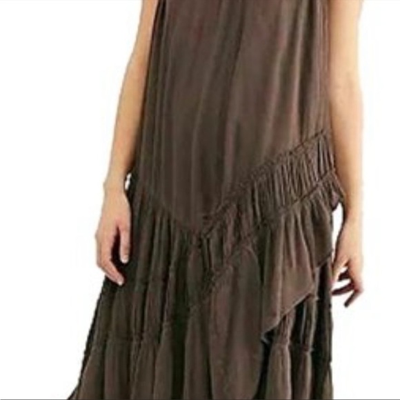 Free People | Dresses | Free People Bare It All Ruffle Tassel Tie Gauzy ...